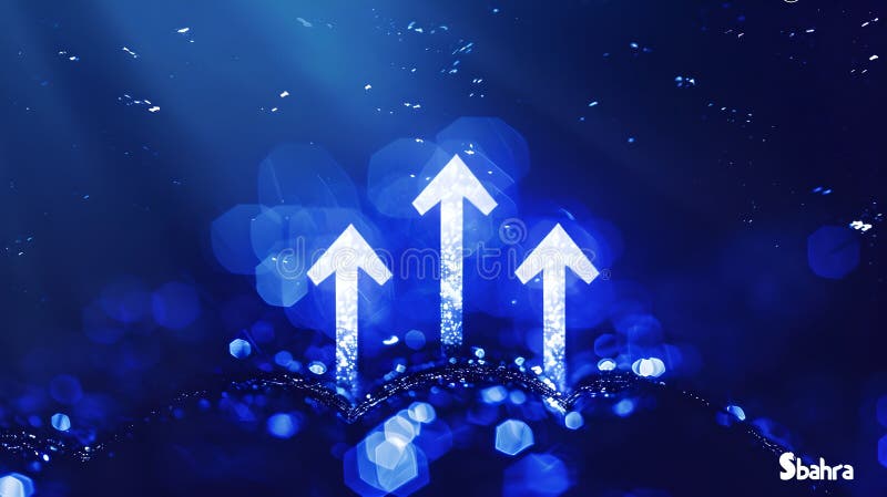 Abstract Blue Background with Rising Arrows, Concept of Growth and ...