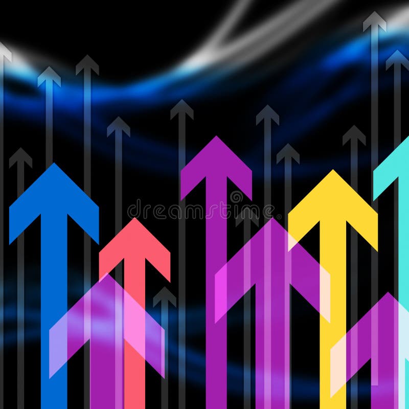Arrows Background Shows Up Direction and Increase Stock Illustration ...