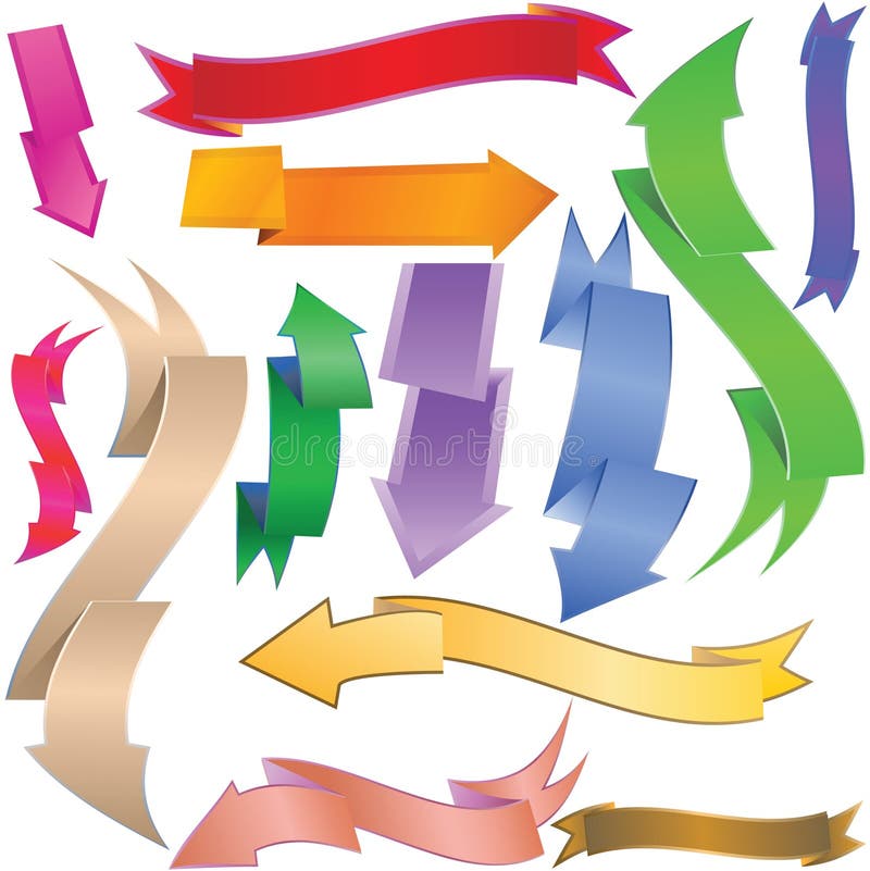 Arrows and banners stock vector. Illustration of border - 20424073