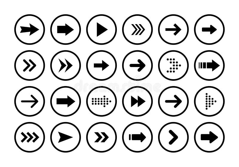 Arrows Set of 180 Black Icons. Arrow Icon. Arrow Vector Collection ...