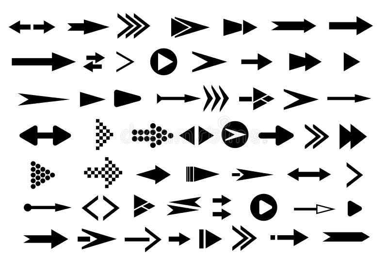 Black arrow icon set stock vector. Illustration of arrow - 188298845