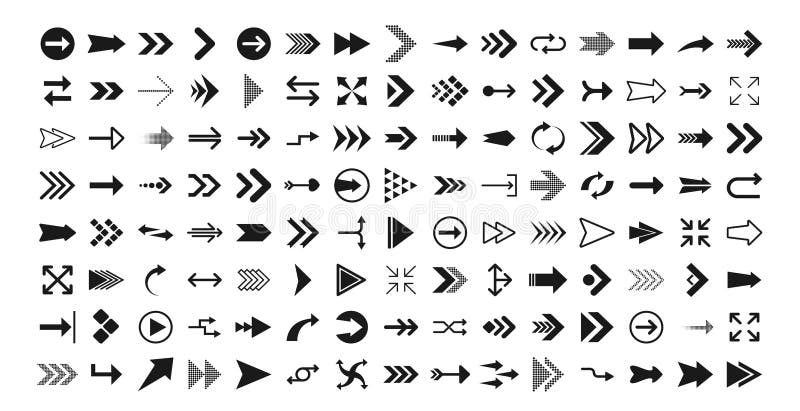 Arrows Big Black Set Icons. Arrow Icon. Arrows for Web Design, Mobile ...