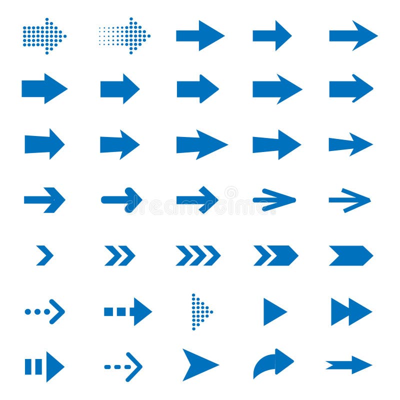 Arrows Big Blue Icon Set. Arrow Icon. Arrow Vector Collection. Arrow ...