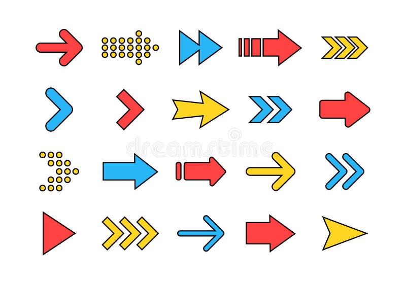 Arrows Big Colored Set Icons. Arrow Icon. Arrow Vector Collection ...