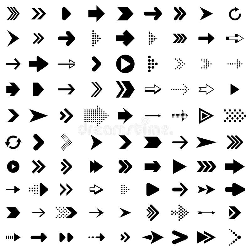 Arrows. Arrows Black Icons. Arrow Black Vector Icon Stock Vector ...