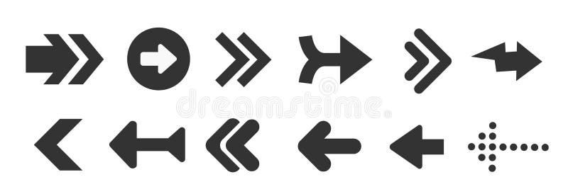 Arrows Black Set Icons. Arrow Icon. Arrow Vector Collection. Arrow ...