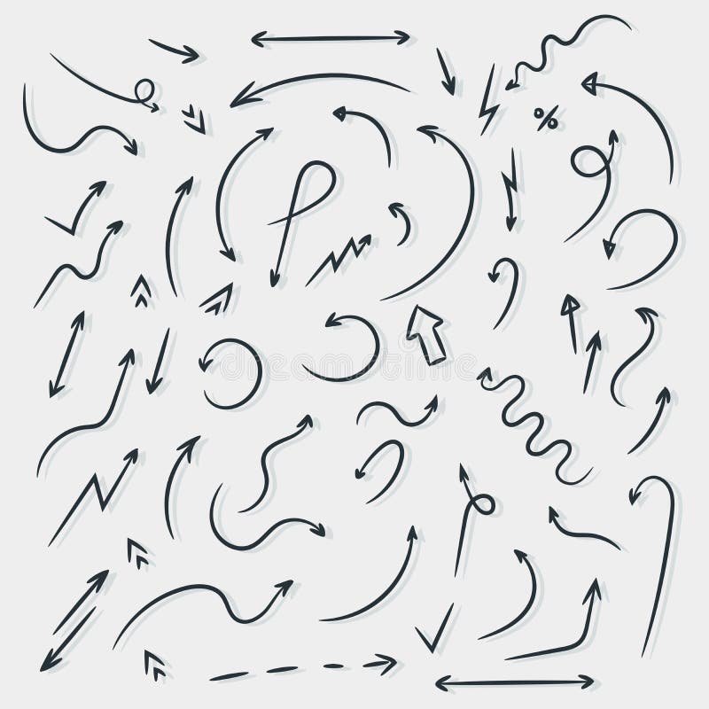 Arrows Black Vector. Set of Hand-drawn Arrows, Vector Graphic Design ...