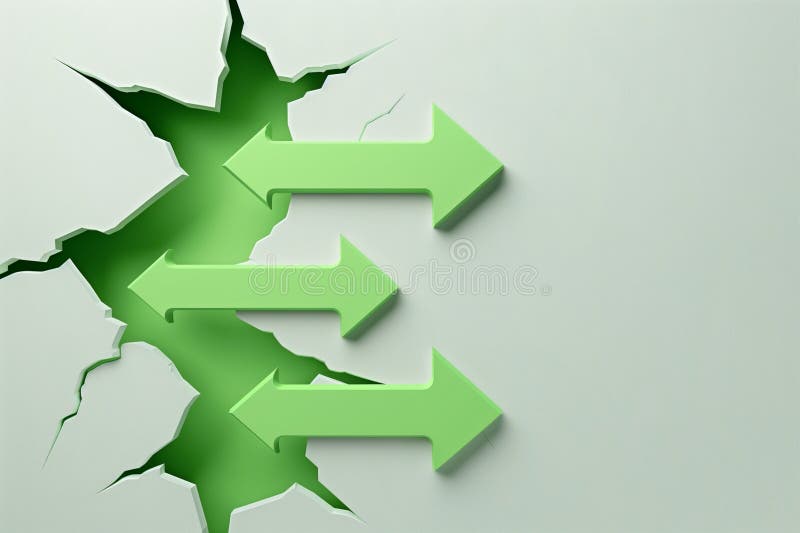 Arrows Breaking through Wall Stock Photo - Image of blockade, barriers ...