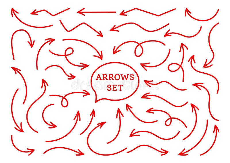 Arrows Bright Red Infographic Pointer Set Vector Stock Vector ...