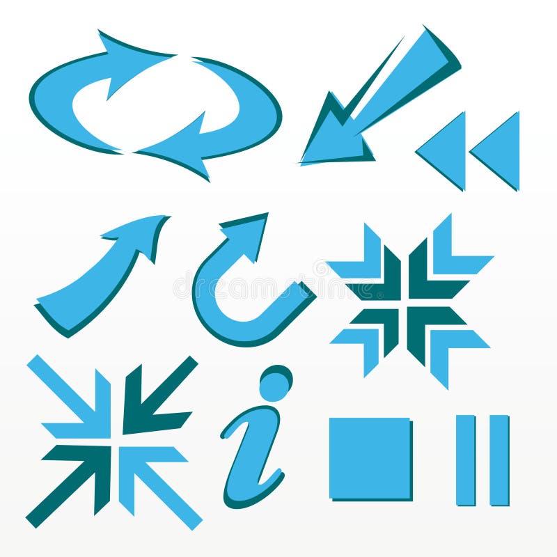 Arrows, Bullet, Icons, Signs Stock Illustration - Illustration of stop ...