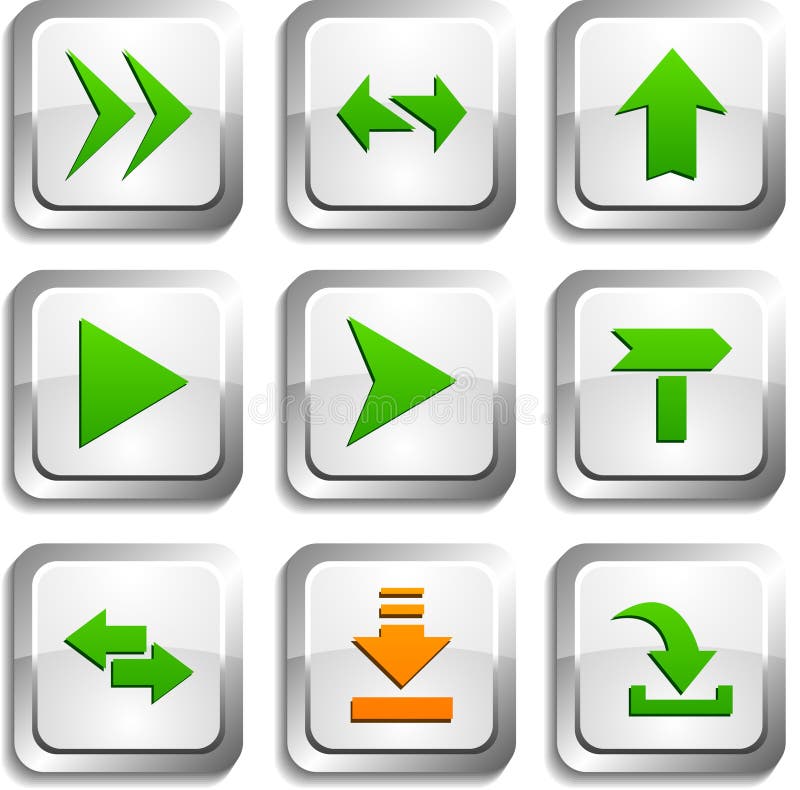 Arrows buttons. stock vector. Illustration of square - 12370872