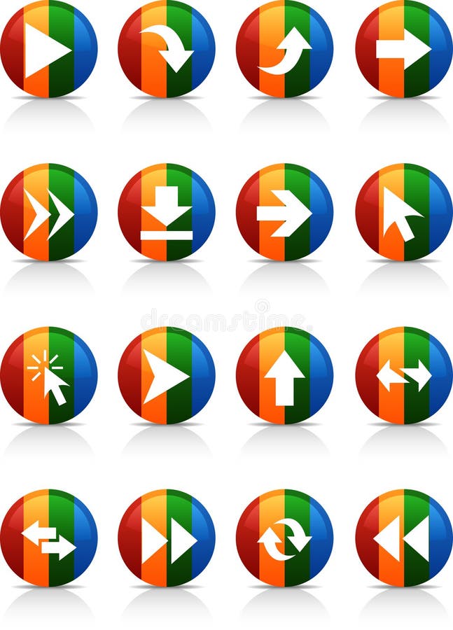 Arrows buttons. stock vector. Illustration of upload - 12574060