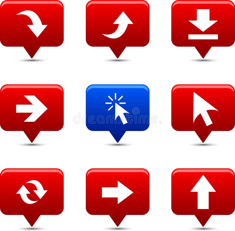 Arrows buttons. stock vector. Illustration of glossy - 12592211