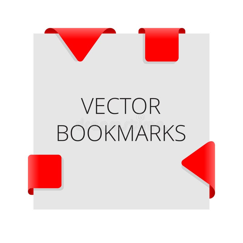 Red bookmarks set stock vector. Illustration of markings - 188030916