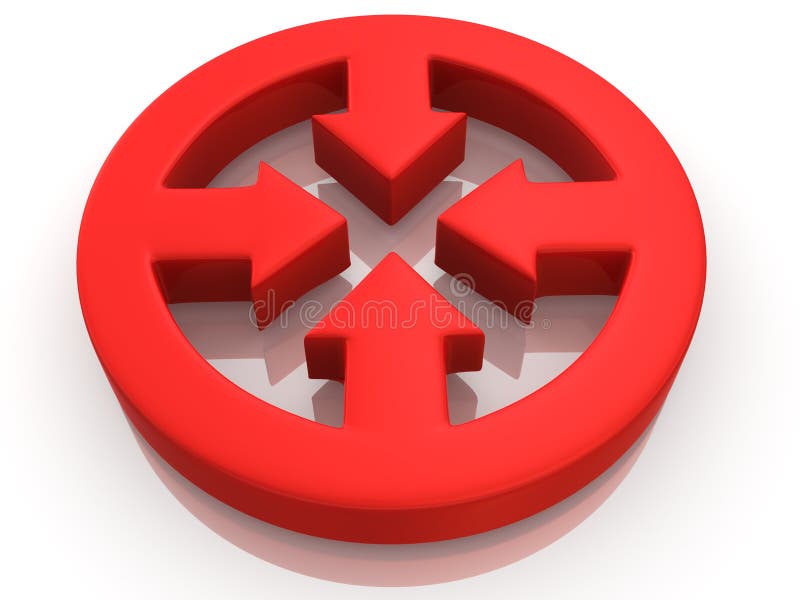 Arrows on center stock illustration. Illustration of three - 10486405