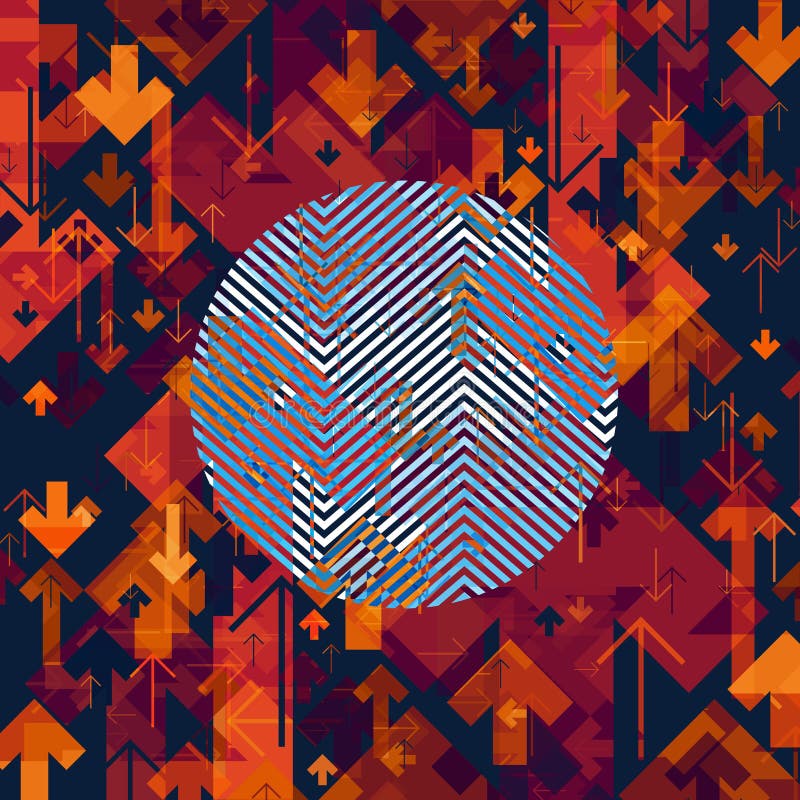 Chaotic Abstract Colorful Grid Concept on Dark Background . Futuristic ...