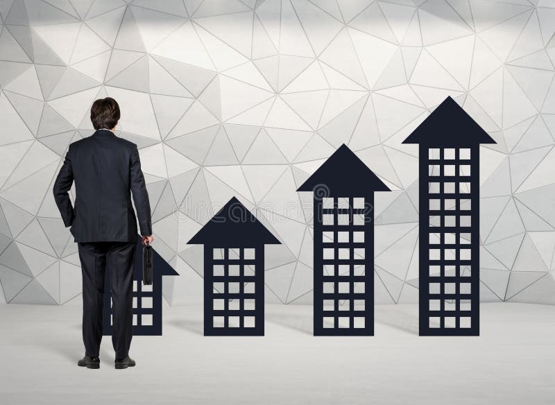 Arrows Chart in Form Building Stock Photo - Image of motivation ...