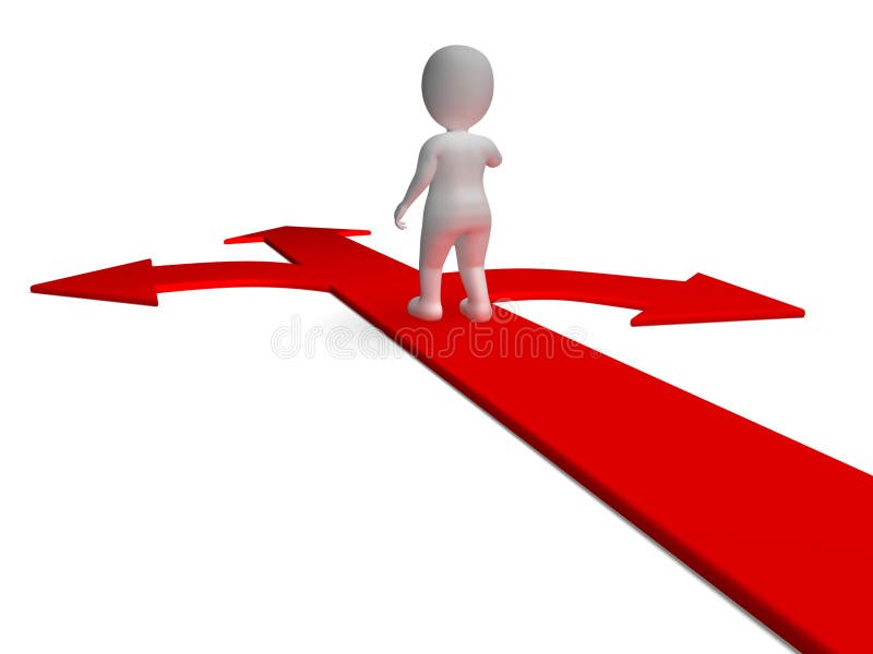 Arrows Choice Shows Options Alternatives or Deciding Stock Illustration ...
