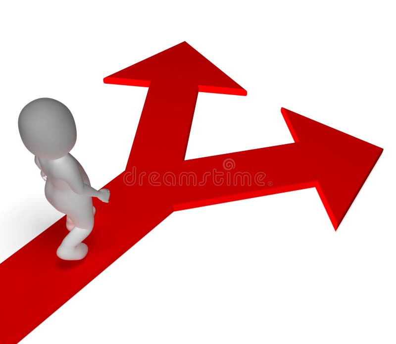 Arrows Choice Shows Options Alternatives or Choosing Stock Illustration ...