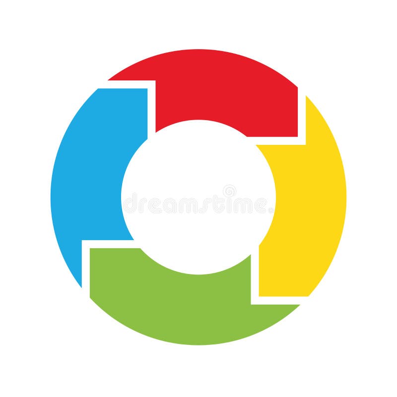 4 arrows in circle stock vector. Illustration of teamwork - 212617390