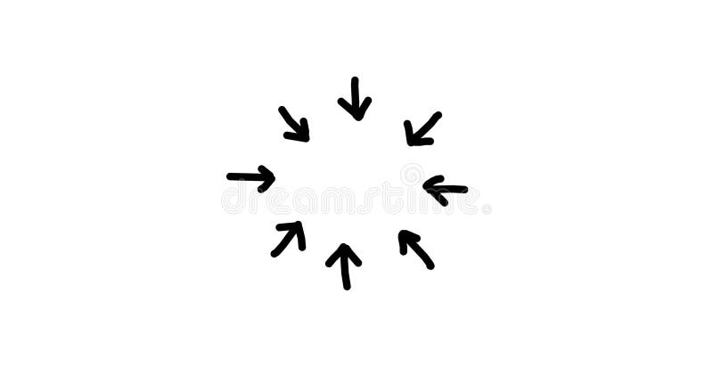 Arrows Pointing To Center of Screen. Stock Footage - Video of hand ...