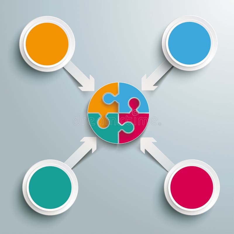 Four Puzzle Pieces Circle Stock Illustrations – 205 Four Puzzle Pieces ...