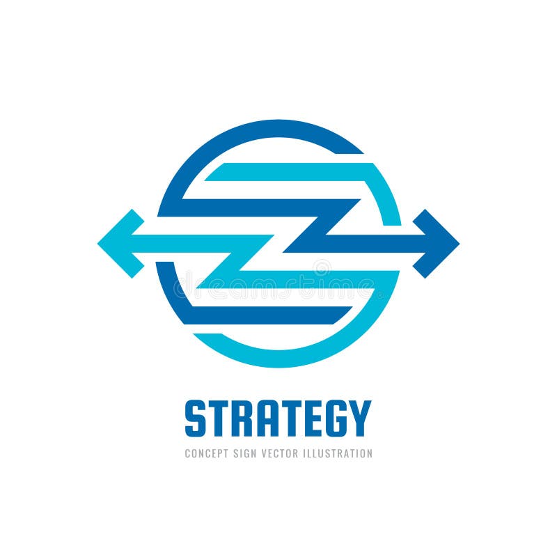 Arrows in Circle - Vector Logo Template Concept Illustration. Abstract ...