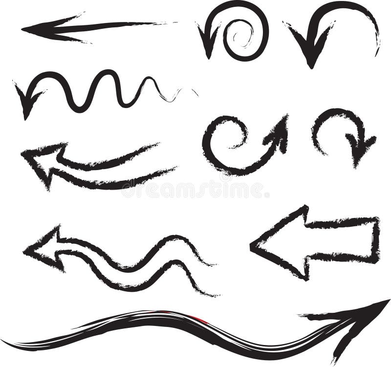 Arrows Circles and Abstract Doodle Handwritten. Writing Design S Stock ...