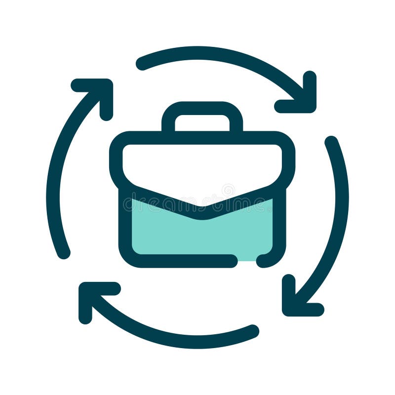 Arrows Circling a Briefcase, Representing Workflow or Task Exchange ...