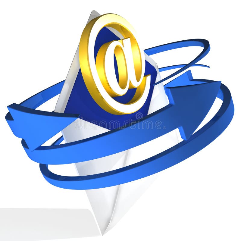 Arrows Circling Envelope Shows E-mail Stock Illustration - Illustration ...