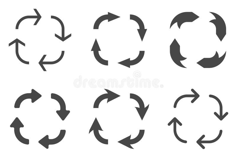 Arrows in Circular Motion. Arrow Combinations Stock Vector ... Arrows in Circular Motion. Arrow Combinations Stock Vector ...