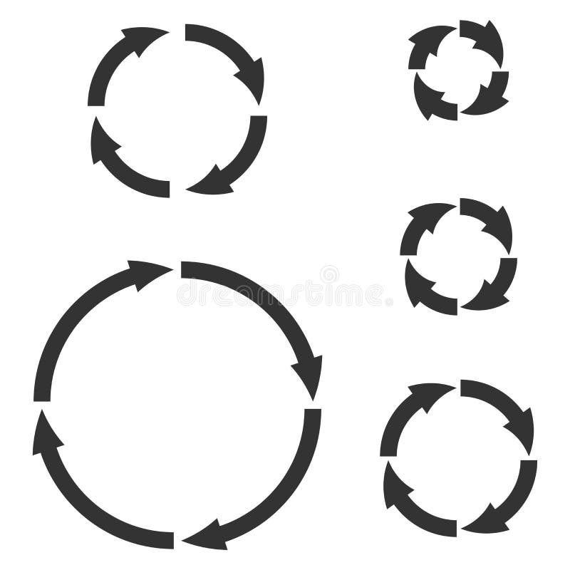 Arrows In Circular Motion. Arrow Combinations Stock Vector ...