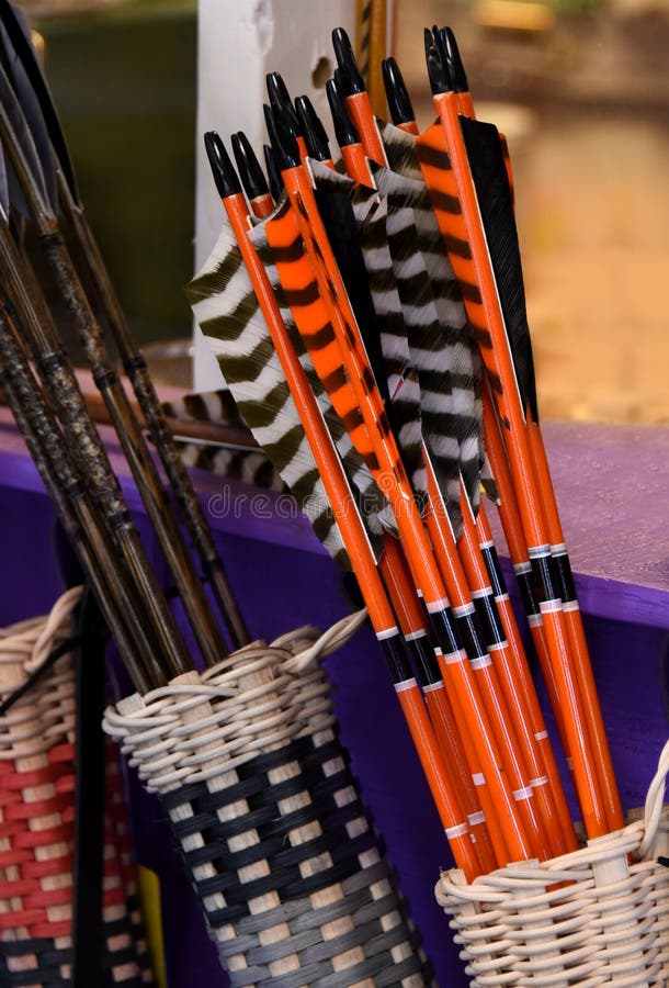 Arrows Clustered in Basket stock image. Image of bundle - 243549687