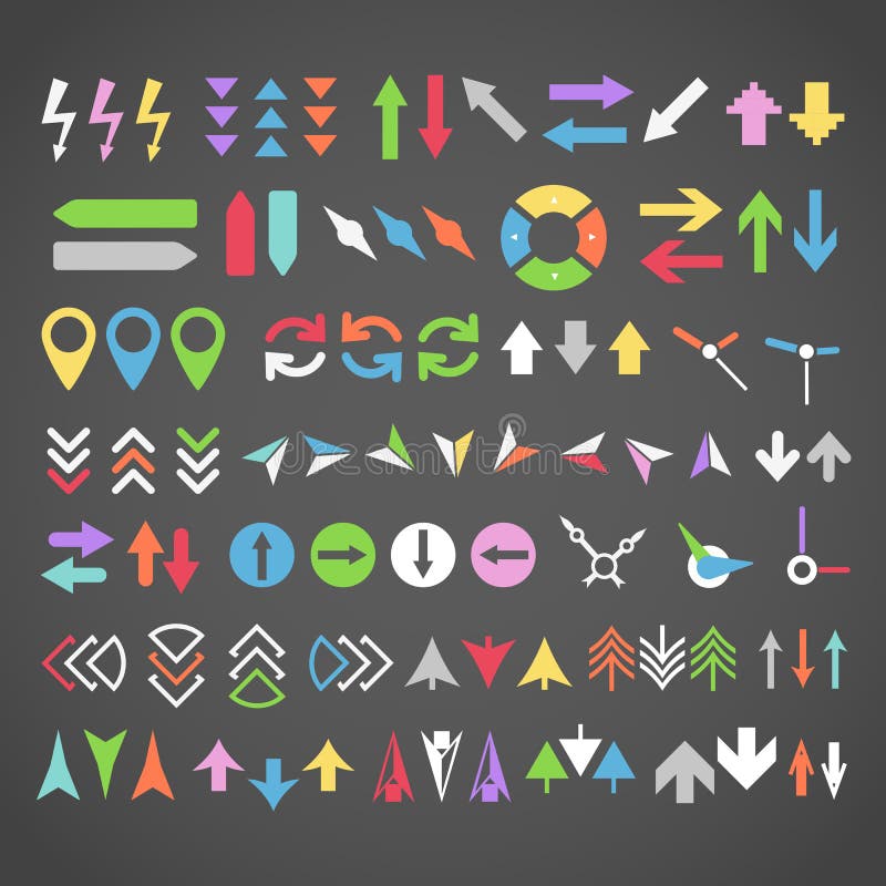 Digital pixel arrows. stock vector. Illustration of creative - 62183646