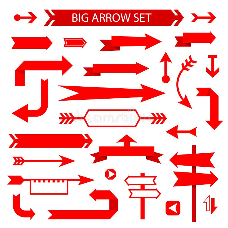 Arrows Collection, Flat Design Stock Vector - Illustration of white ...