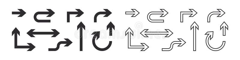 Arrows Collection. Pointer or Arrow Signs. Arrows Different Shapes ...