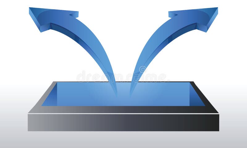 Arrows Coming Out of Box - Illustration Stock Vector - Illustration of ...