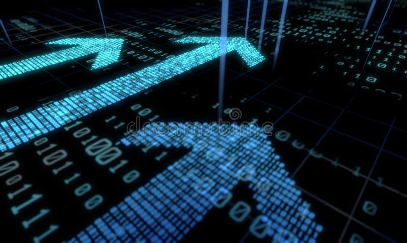 Arrows Composed of Binary Code, Career Success and Data Transmission ...