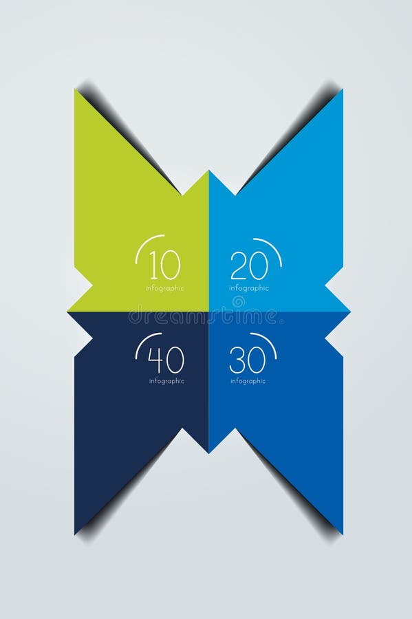 3 Arrows Connected by the Midlde Edge Scheme, Chart, Template ...