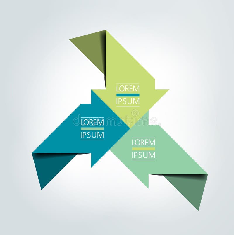 Three Arrows Merging Into One Point. Infographics Chart, Scheme. Stock ...