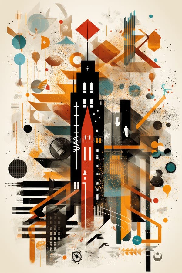 Arrows Connecting Various Icons and Graphics Stock Illustration ...