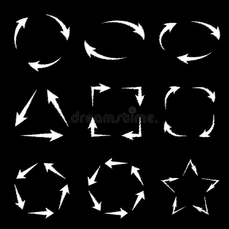Arrows Cycle Diagram in Different Shapes, Vector Illustration Stock ...