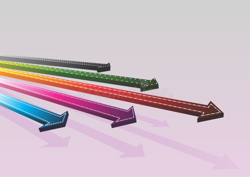 Arrows 3d. Design Development Stock Illustration - Illustration of pink ...
