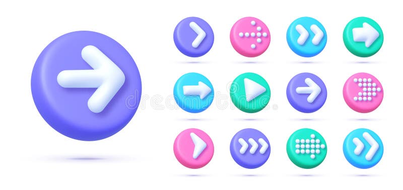 Arrows 3d Set, Great Design for Any Purposes. Modern Infographic Template for Web Design Stock ...