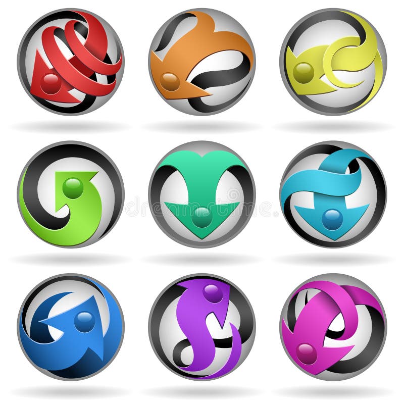 Arrows design elements set stock vector. Illustration of curl - 27002112