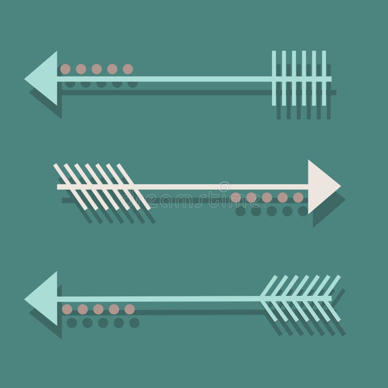 Arrows in Different Directions on the Green Background Stock ...