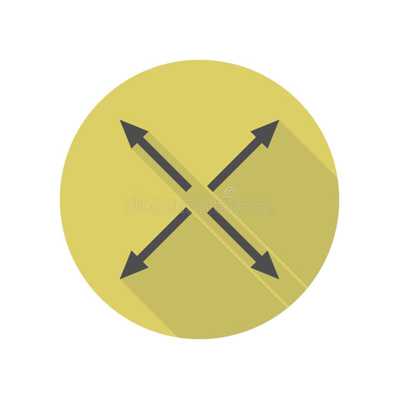 Arrows in Different Directions Long Shadow Icon. Simple Glyph, Flat ...