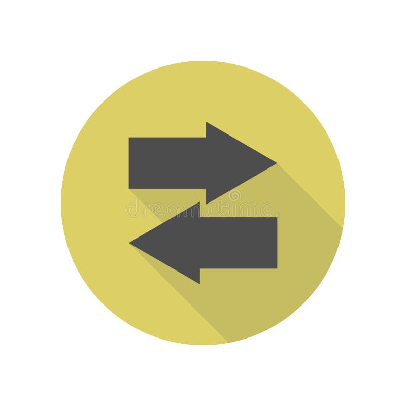 Arrows of Different Directions Long Shadow Icon. Simple Glyph, Flat ...