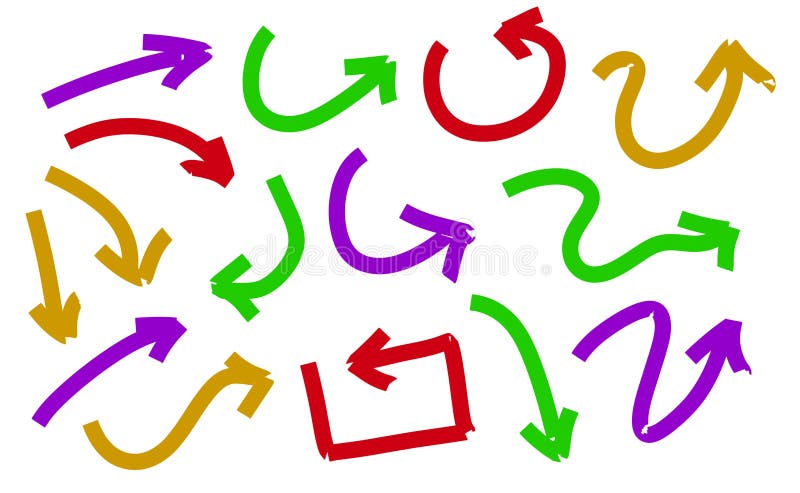 Arrows of Different Shapes. Abstract Symbol for Direction and Path ...