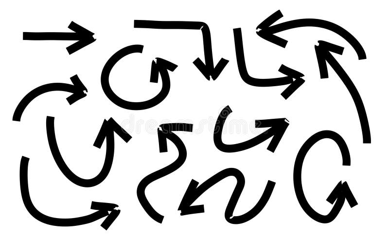 Arrows of Different Shapes. Abstract Symbol for Direction and Path ...